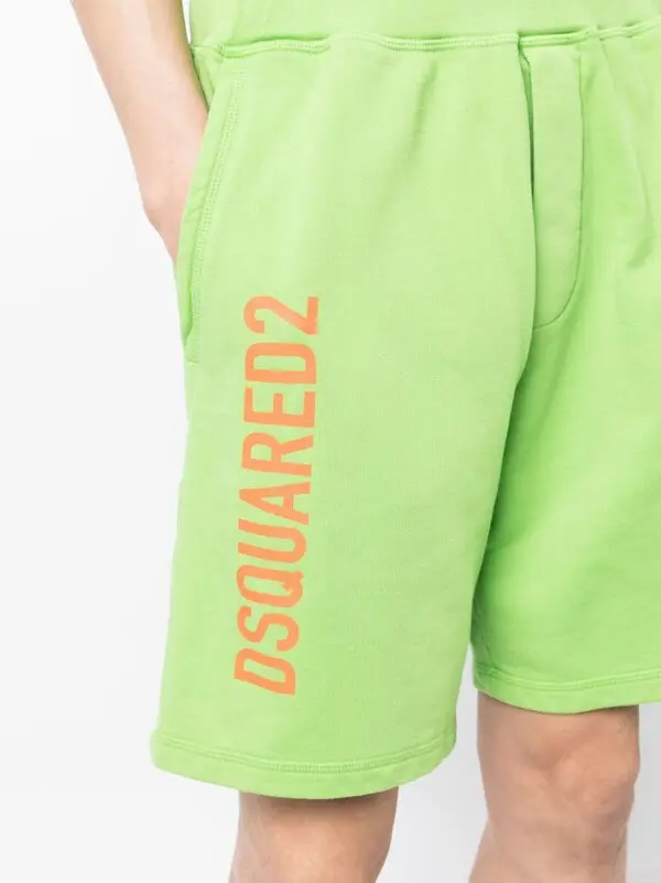 Dsquared2 Cotton Logo Shorts - Green