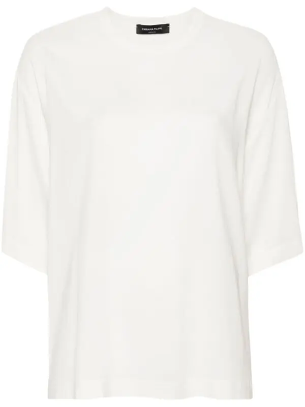 Fabiana Filippi Chiffon-crepe T-shirt - White
