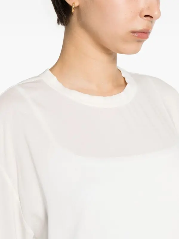 Fabiana Filippi Chiffon-crepe T-shirt - White