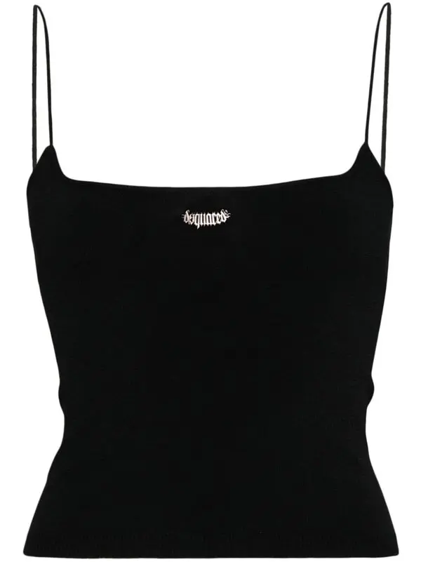 Dsquared2 Logo-plaque Knitted Crop Top