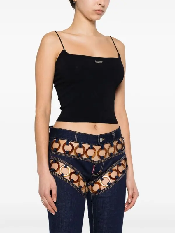 Dsquared2 Logo-plaque Knitted Crop Top