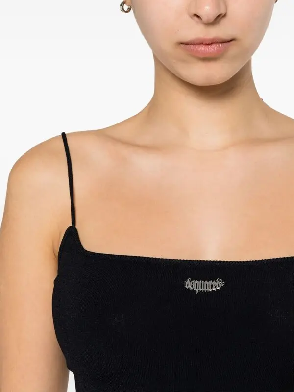 Dsquared2 Logo-plaque Knitted Crop Top
