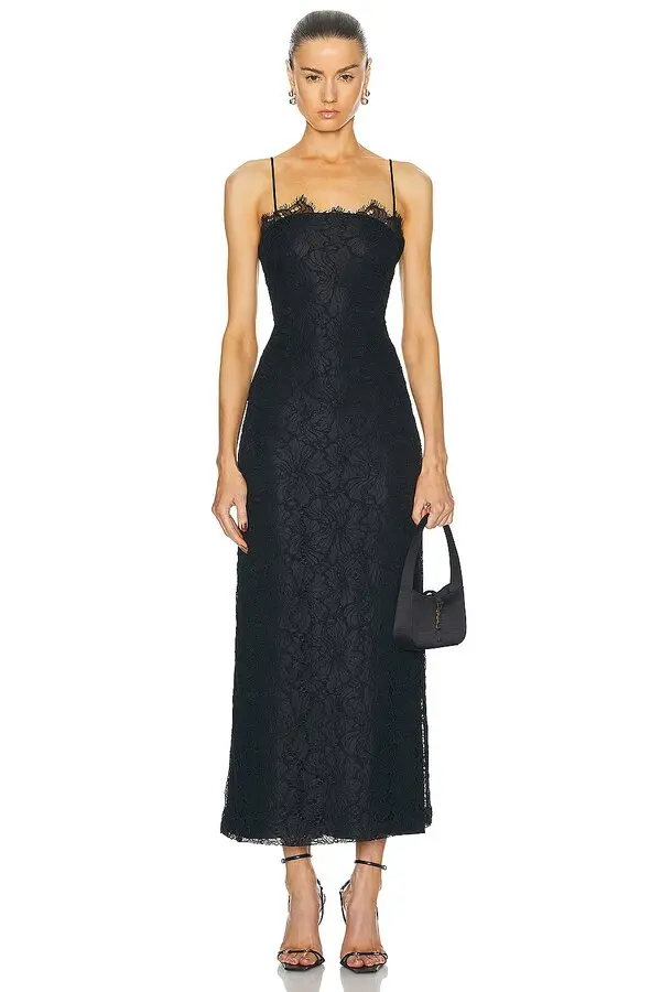 Alexis Rishell Lace Dress With Detachable Sleeves In Black Lace - 68% Off