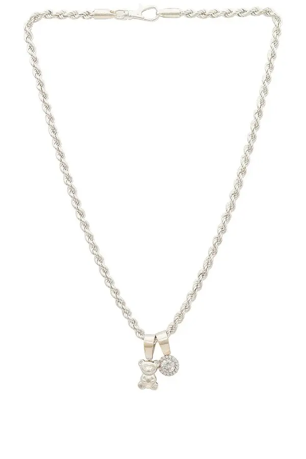 MARTINE ALI 925 Crystal Teddy Rope Chain - Silver