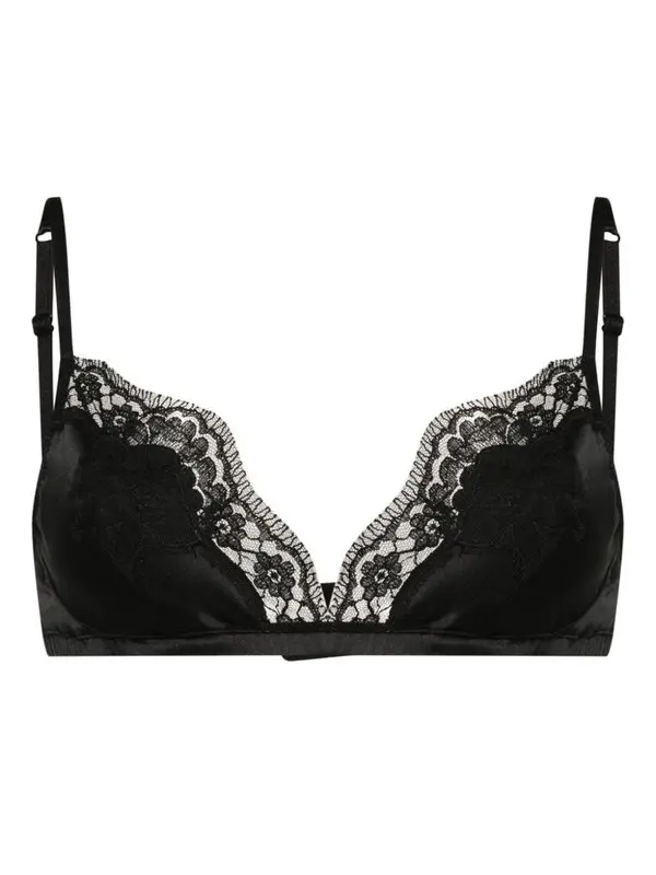 Dolce & Gabbana Lace-panel Bralette - Black