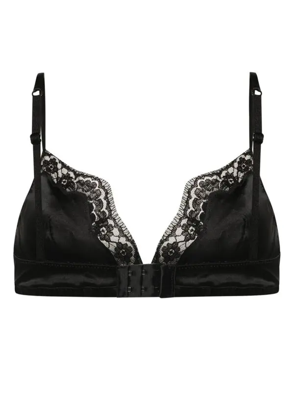 Dolce & Gabbana Lace-panel Bralette - Black
