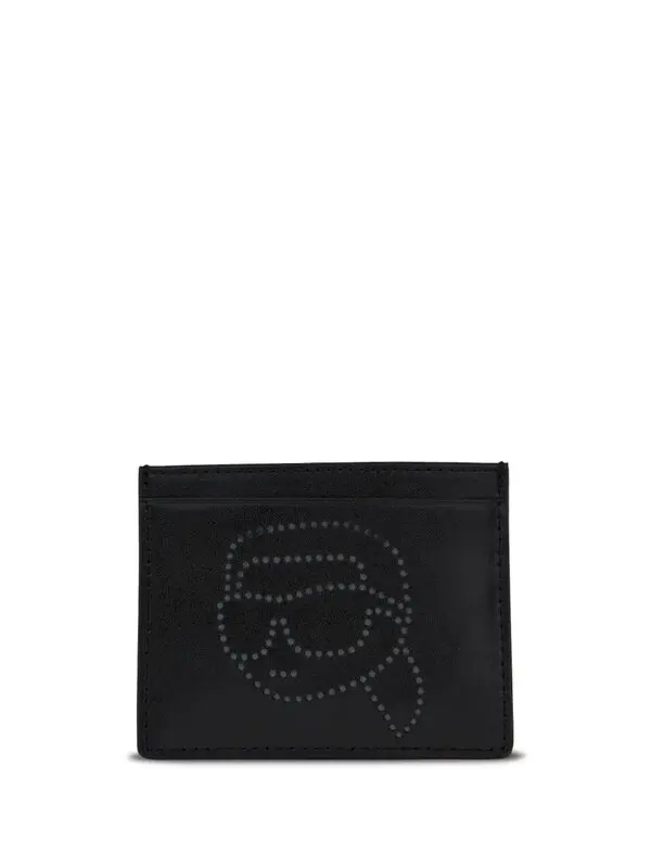 Karl Lagerfeld Ikon Perforated Card Holder - Black