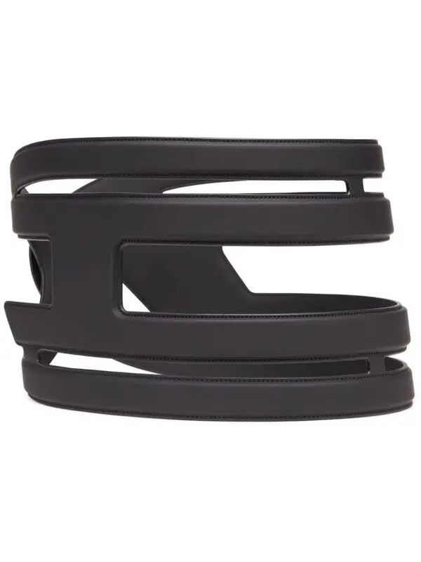 DIESEL® B-cage-d Faux-leather Belt - Black
