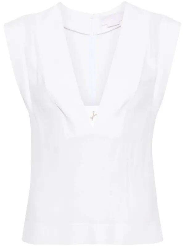 GENNY Logo-embellished Sleeveless Blouse