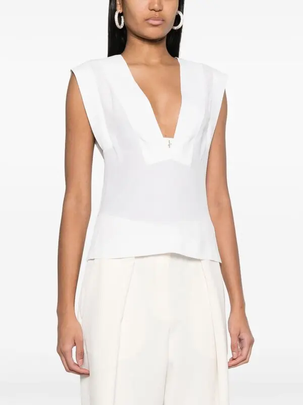 GENNY Logo-embellished Sleeveless Blouse