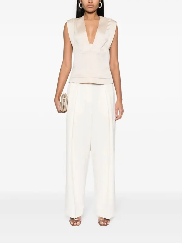 GENNY Appliqué-detail Sleeveless Blouse - Neutrals