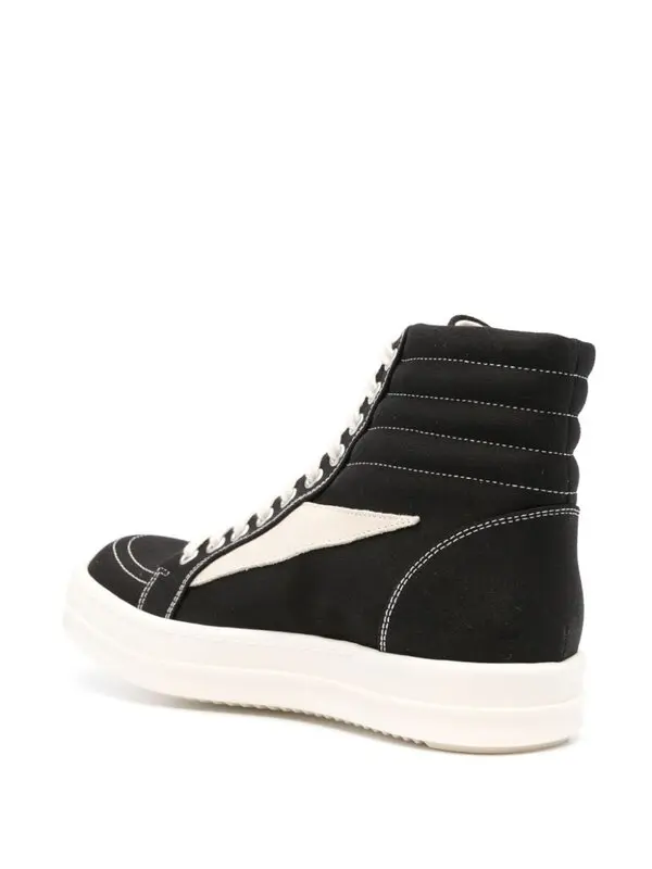 Rick Owens High Vintage Cotton Sneakers