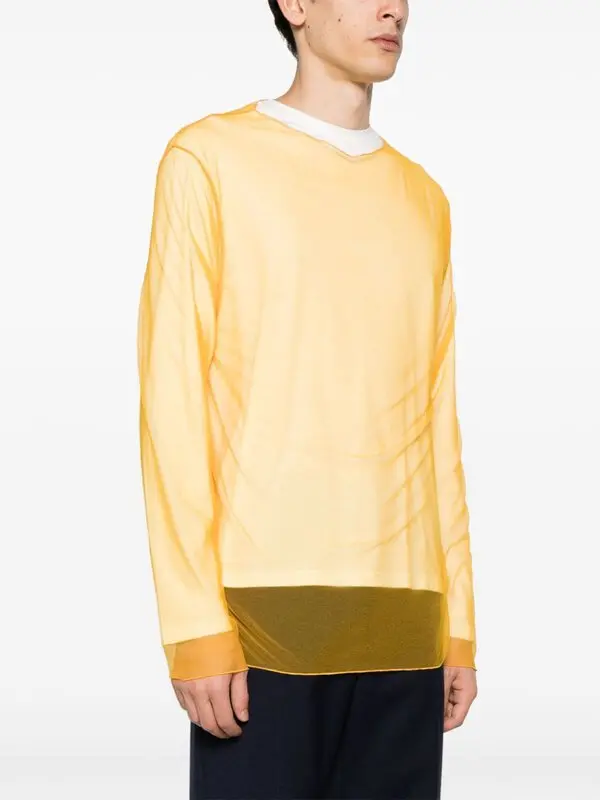 JIL SANDER Layered Cotton T-shirt - Orange
