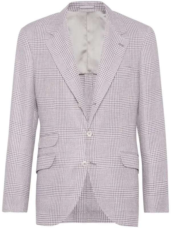 Brunello Cucinelli Puppytooth Single-breasted Blazer