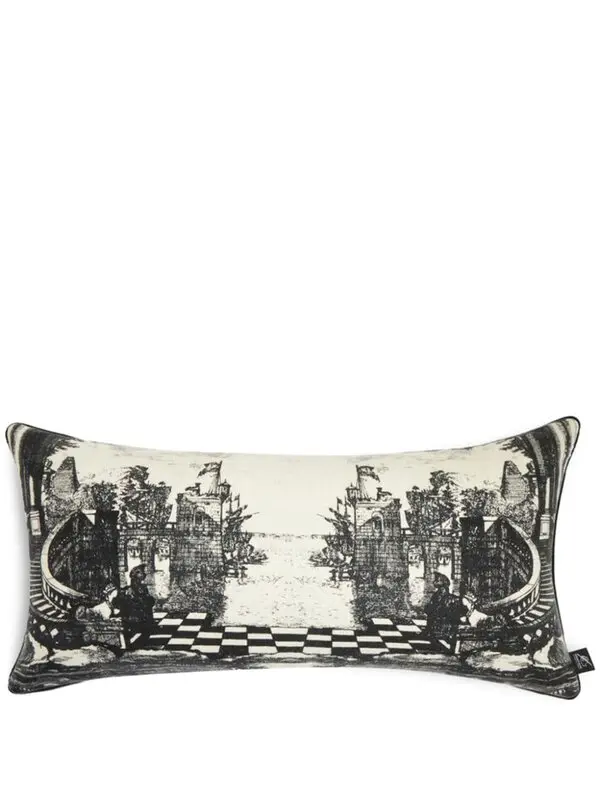 FORNASETTI Giardino Settecentesco Cashmere Cushion - White