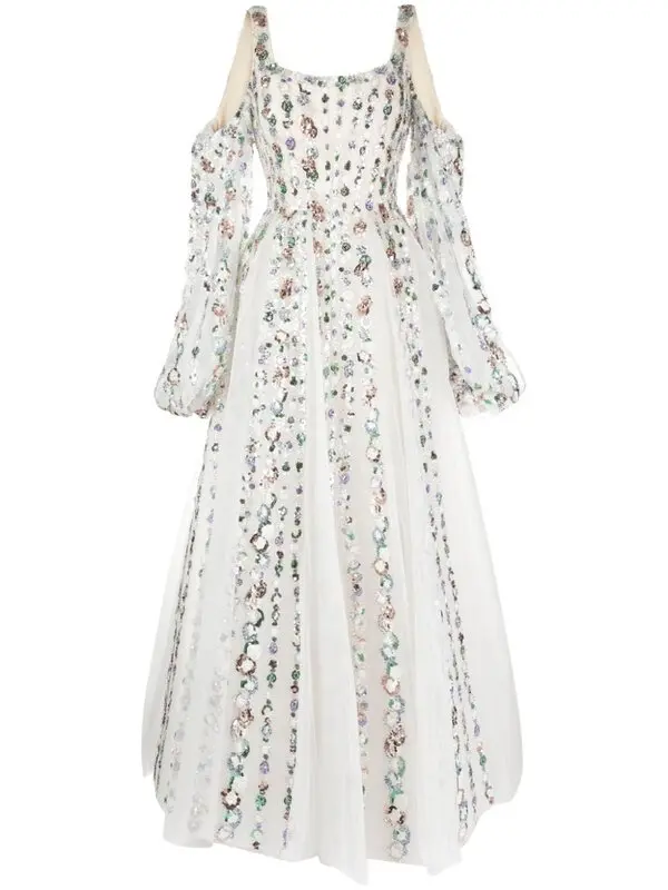 SAIID KOBEISY Sequinned Tulle Gown