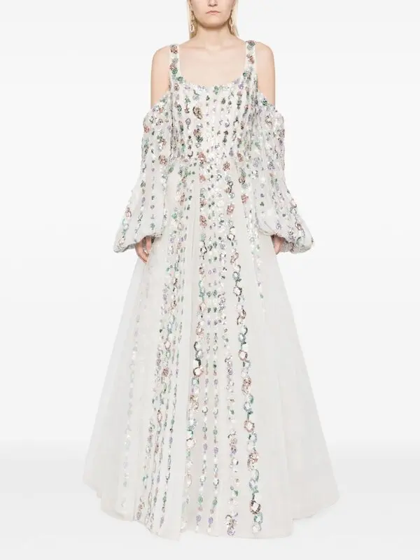 SAIID KOBEISY Sequinned Tulle Gown