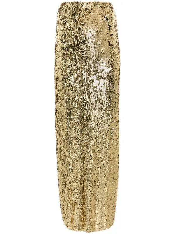 ATU BODY COUTURE Sequin-embellished Maxi Skirt - Gold