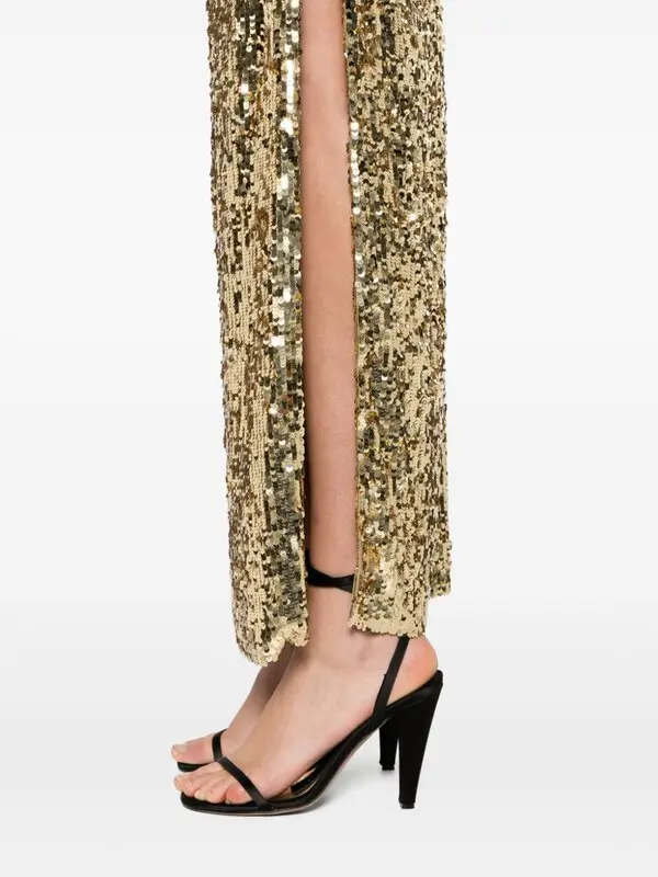 ATU BODY COUTURE Sequin-embellished Maxi Skirt - Gold