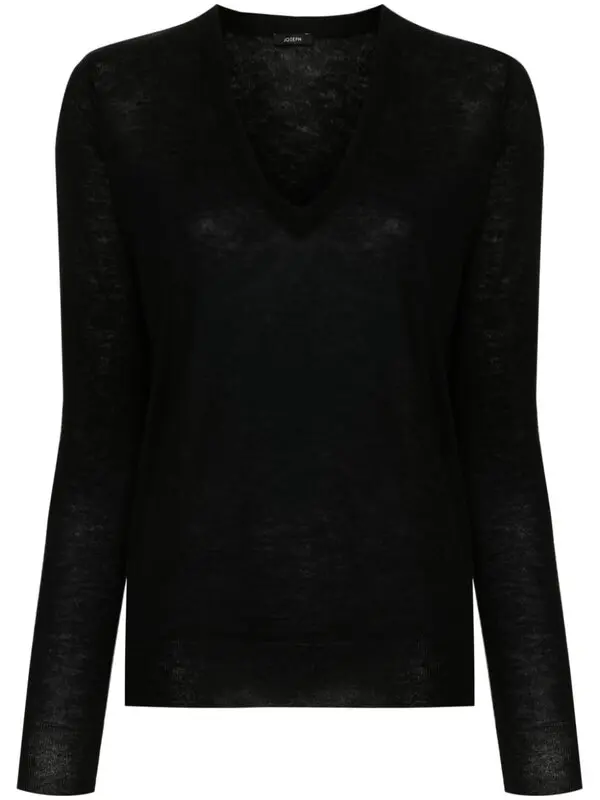 JOSEPH V-neck Cashmere Jumper - Black