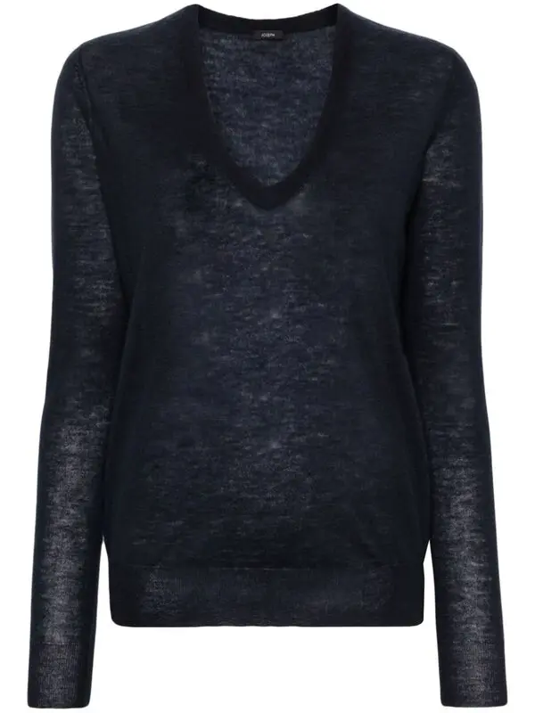 JOSEPH V-neck Cashmere Jumper - Blue