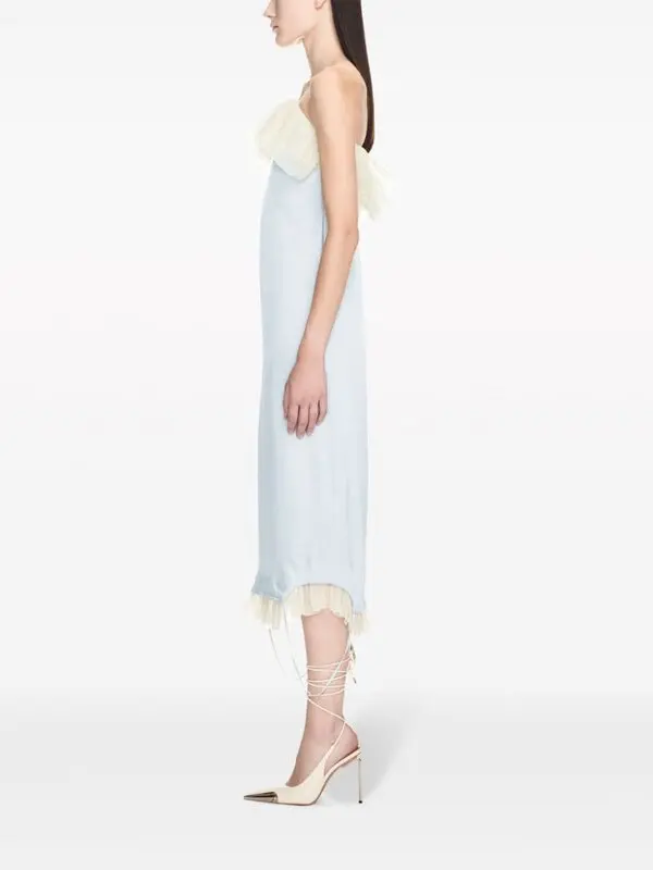 Off-White Ruffle-trim Bandeau Midi Dress