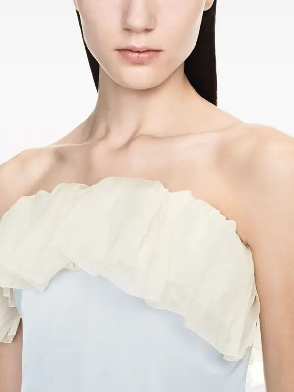 Off-White Ruffle-trim Bandeau Midi Dress