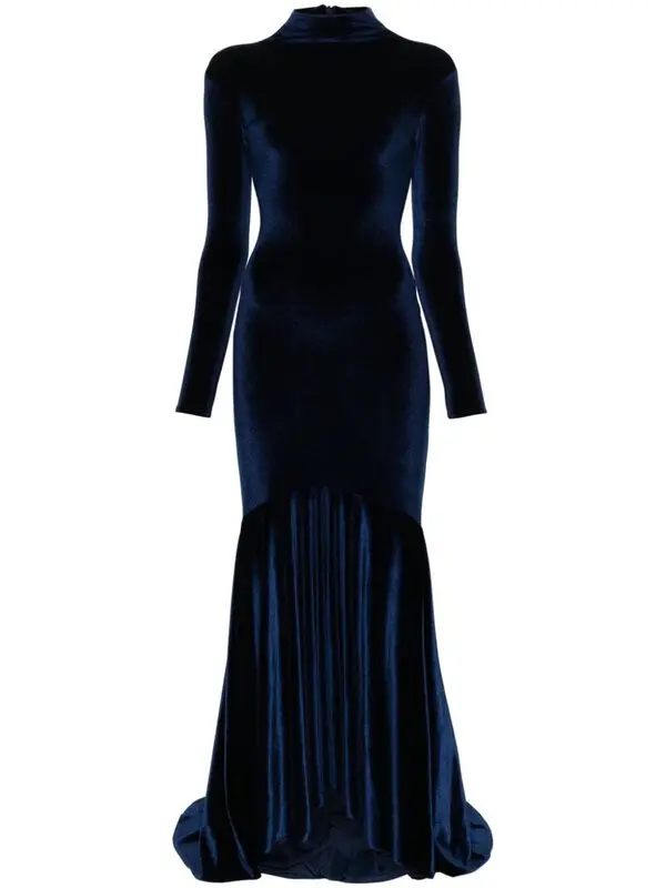 ATU BODY COUTURE High-neck Velvet Gown