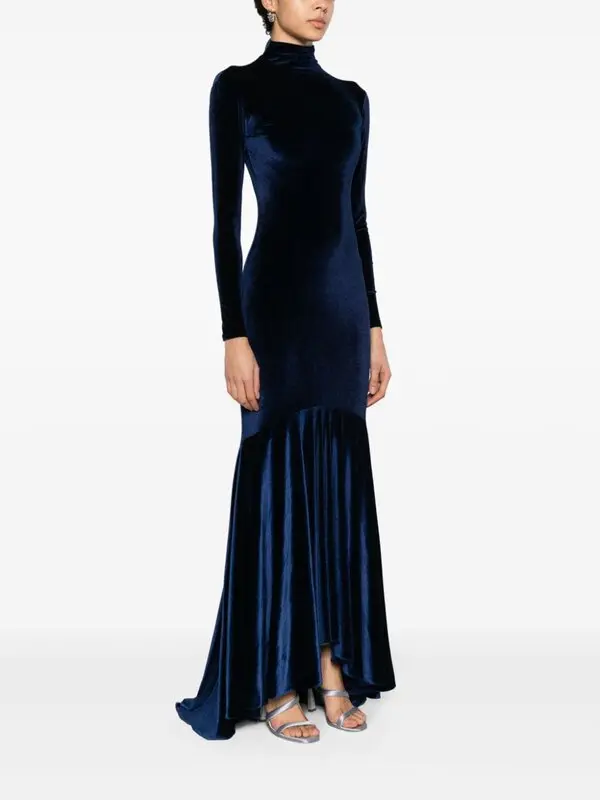 ATU BODY COUTURE High-neck Velvet Gown