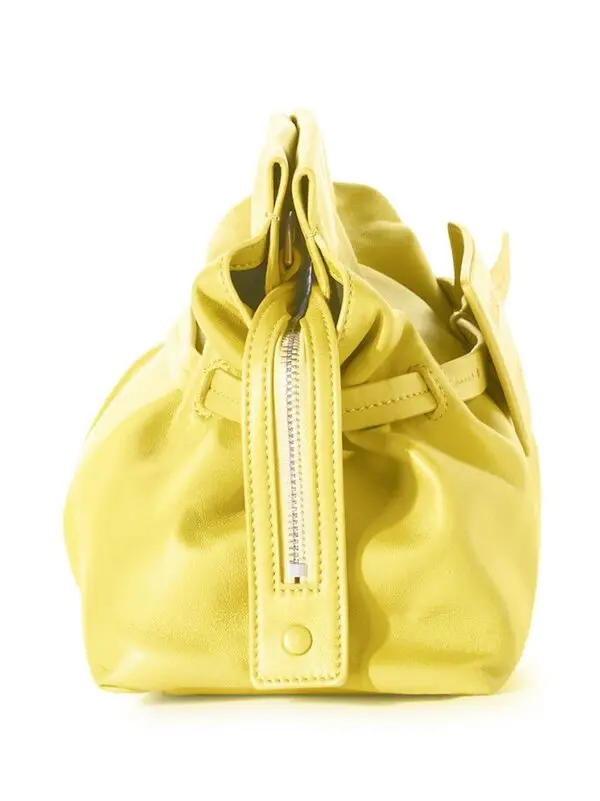 Off-White Leather Clutch With Zip Tie Tag - Green