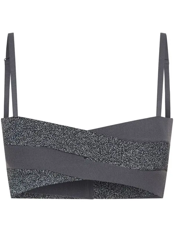 DION LEE Reflective Interlocking-weave Bralette