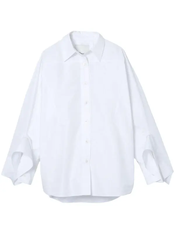 3.1 Phillip Lim Draped-cuff Poplin Shirt
