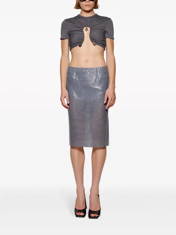 Christopher Esber Viva Mesh Midi Skirt - Grey