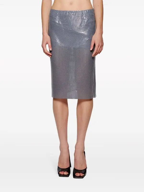 Christopher Esber Viva Mesh Midi Skirt - Grey
