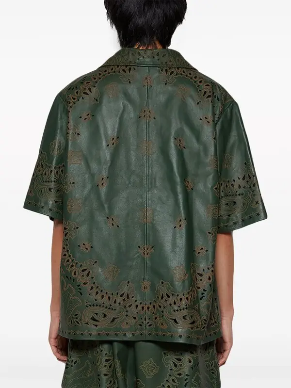 Amiri Bandana-pattern Leather Shirt