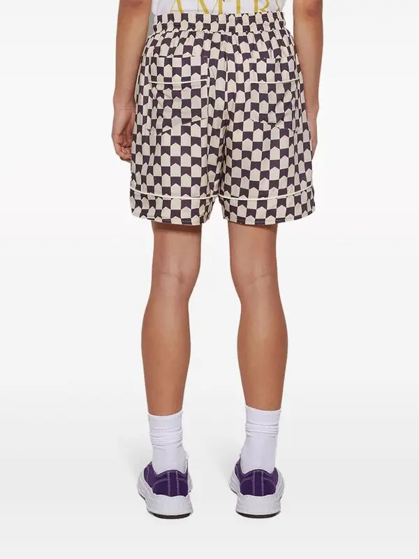 Rhude Check-pattern Track Shorts