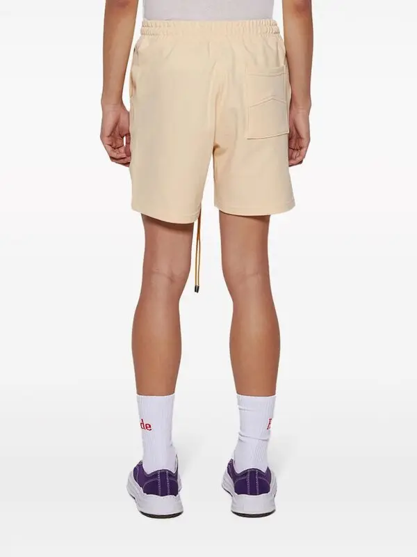 Rhude Logo-embroidered Cotton Track Shorts - Neutrals