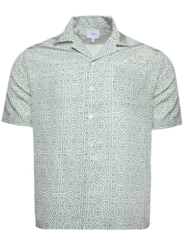 Rhude Cravat Geometric-print Silk Shirt