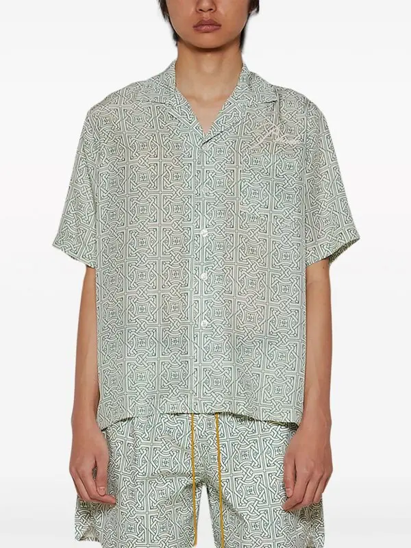 Rhude Cravat Geometric-print Silk Shirt
