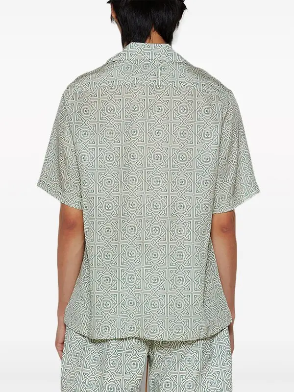 Rhude Cravat Geometric-print Silk Shirt