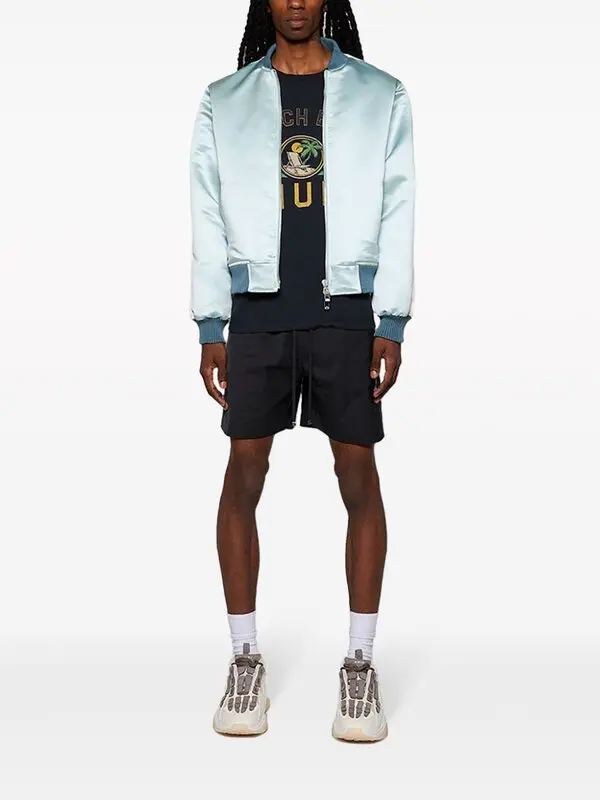 Rhude Logo-appliqué Satin Bomber Jacket