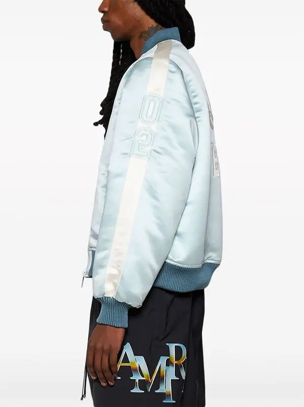 Rhude Logo-appliqué Satin Bomber Jacket