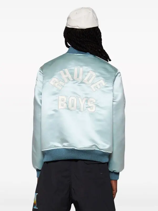 Rhude Logo-appliqué Satin Bomber Jacket