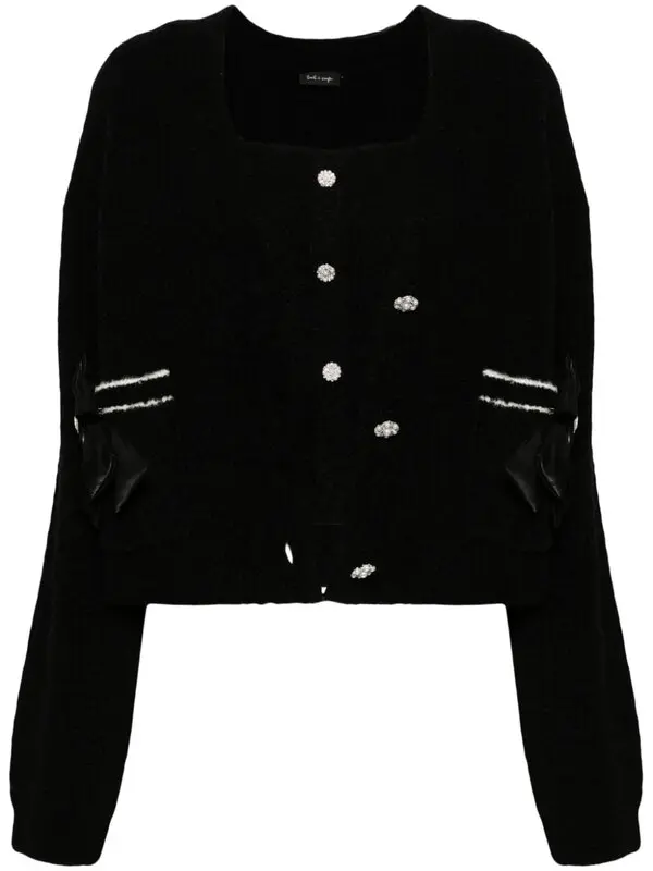 TOUT A COUP Rhinestone-embellished Cardigan