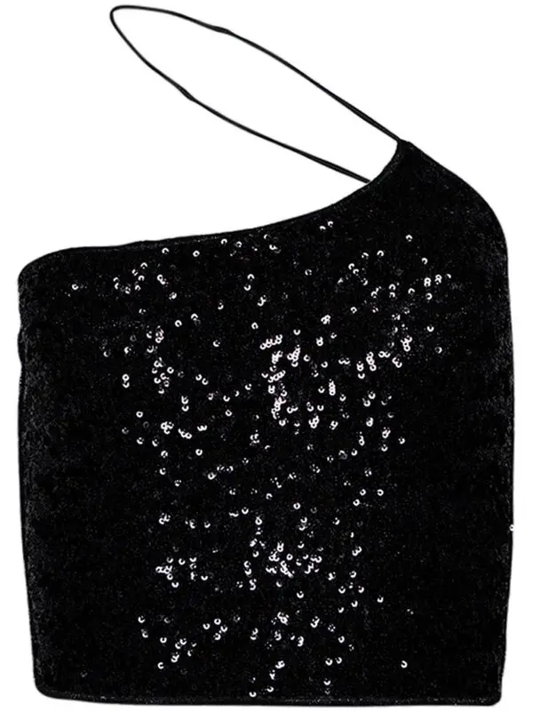 Oseree Sequin-embellished Crop Top