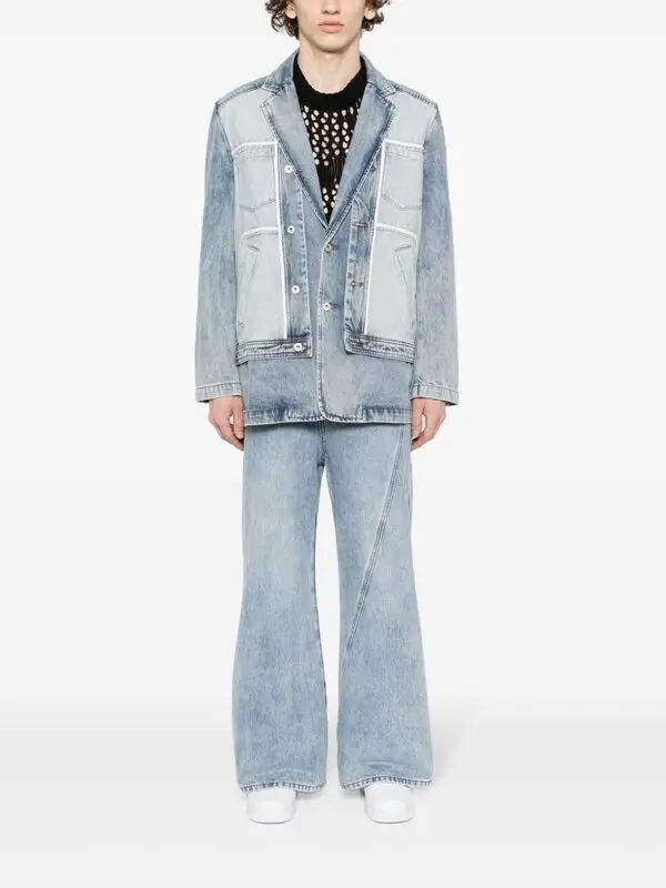 FENG CHEN WANG Crossover Waistband Wide-leg Jeans