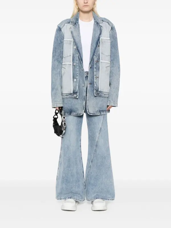 FENG CHEN WANG Crossover Waistband Wide-leg Jeans