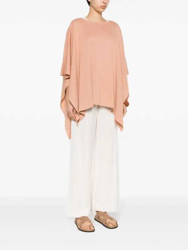Fabiana Filippi Metallic-threading Knitted Poncho - Pink