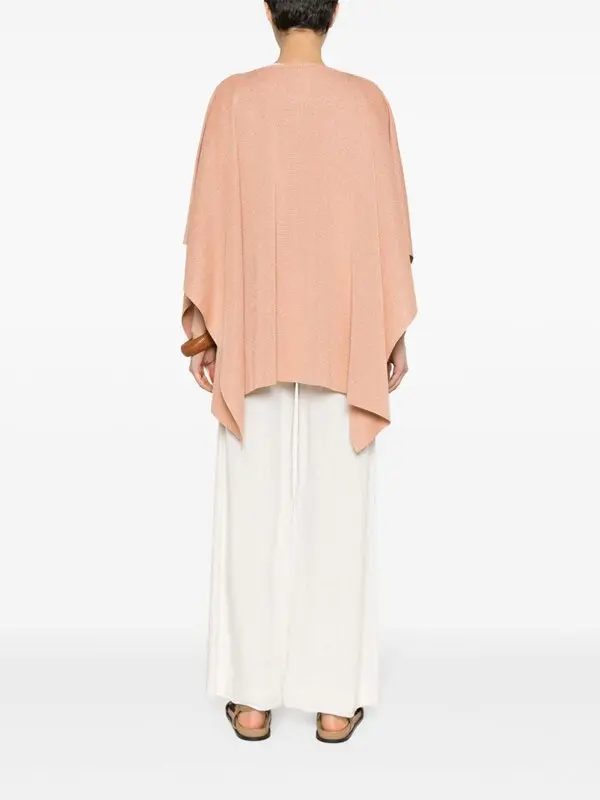 Fabiana Filippi Metallic-threading Knitted Poncho - Pink
