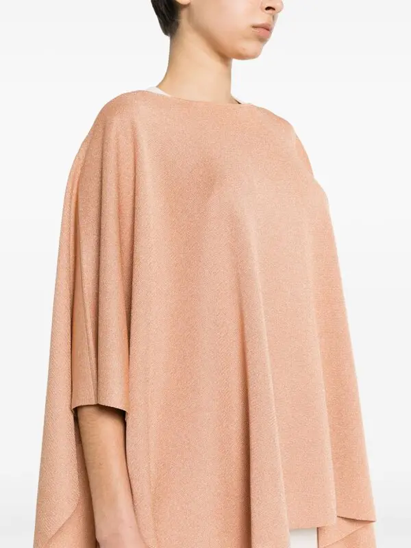 Fabiana Filippi Metallic-threading Knitted Poncho - Pink